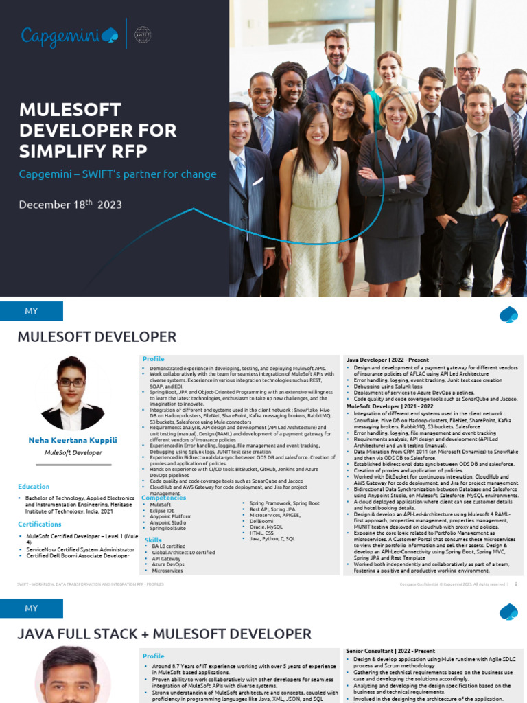 Mulesoft Profile - 12182023 | PDF | Spring Framework | Computer Engineering