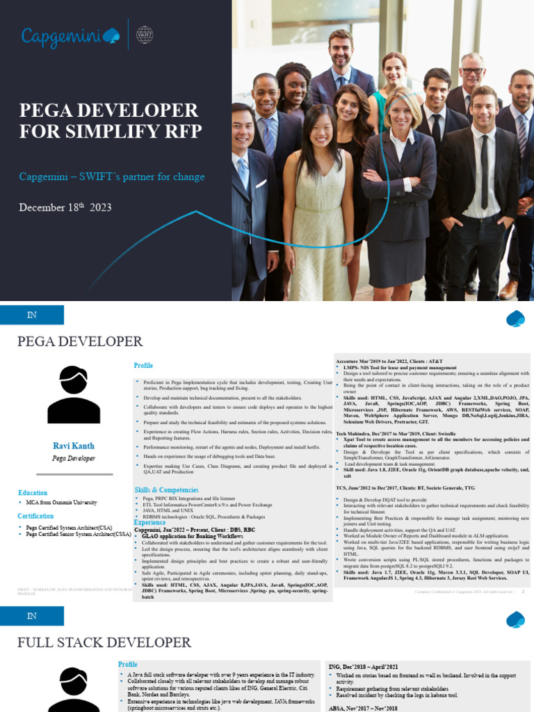 Full Stack Developer Profiles - Capgemini - 12182023 | PDF | Spring ...