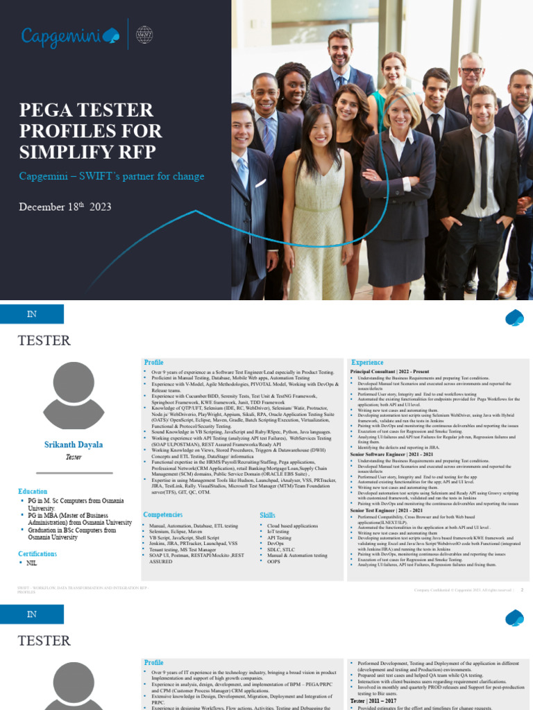 PEGA Tester Profiles Capgemini 12182023 | PDF | Software Testing ...