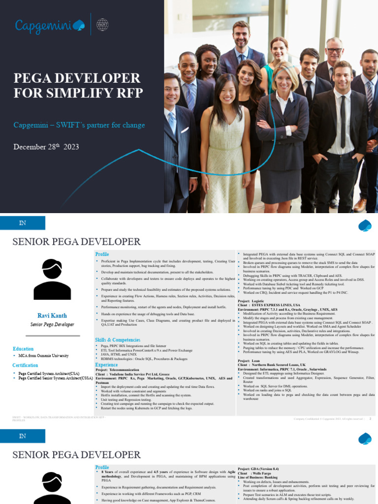 Pega Developer Profiles Capgemini 12282023 | PDF