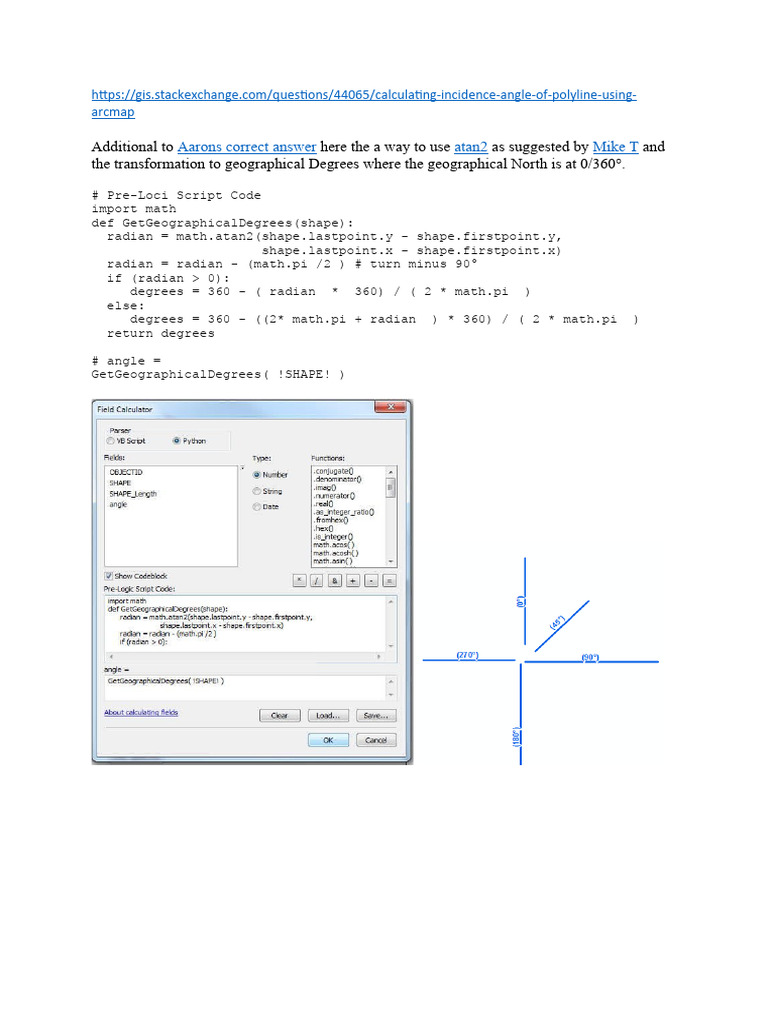 ArcMap Polyline Angle Calculation | PDF