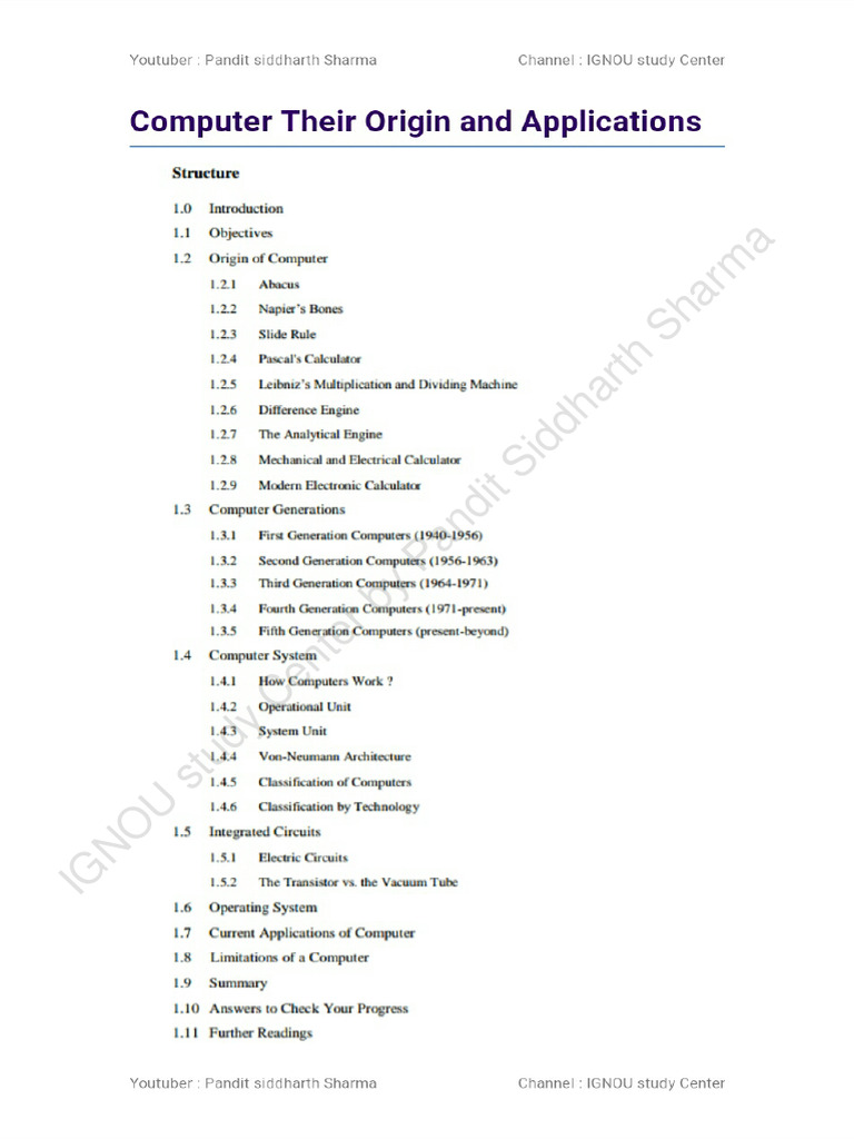 BCS 011 Unit 1 | PDF