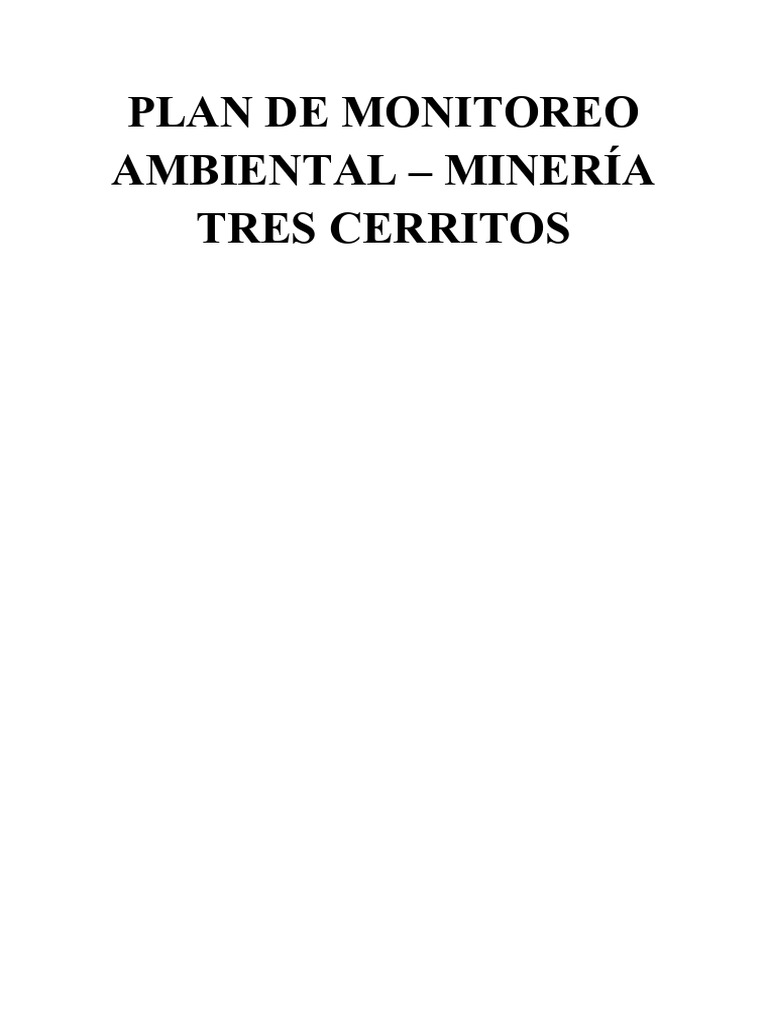 Plan de Monitoreo Ambienta1 | PDF | Minería | Evaluación de impacto ambiental