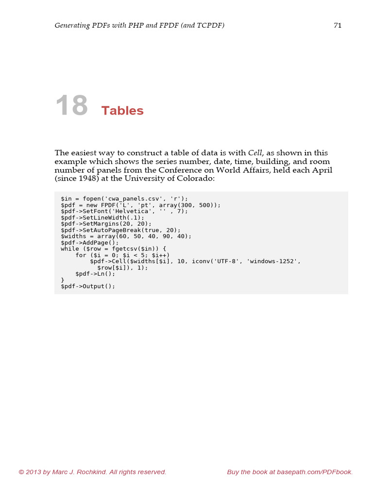PDF Table Generation with FPDF & TCPDF | PDF
