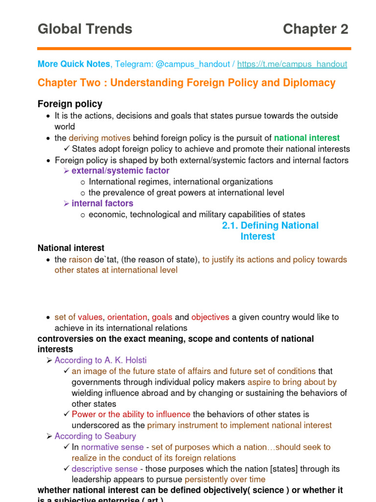 Global Trends Chapter 2 Note | PDF