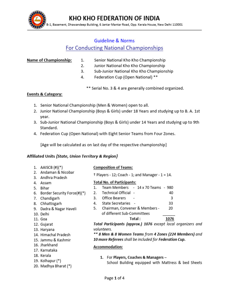 Kkfi Guidelines and Norms | PDF
