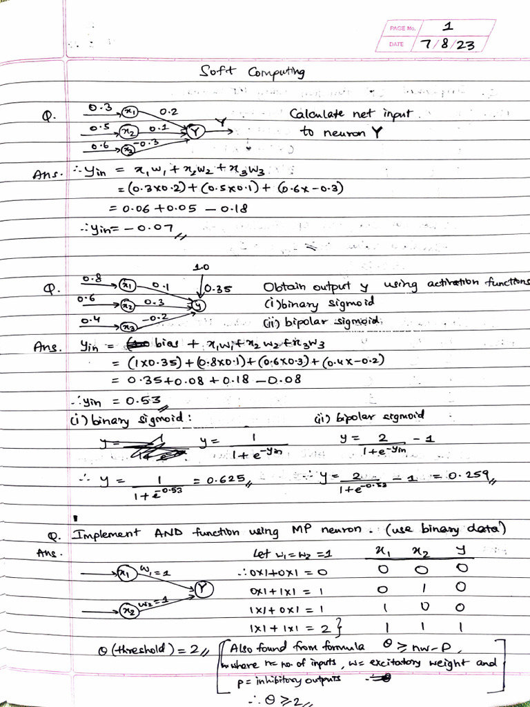 SC Mod1+2 Numericals | PDF | Statistical Classification | Applied Mathematics