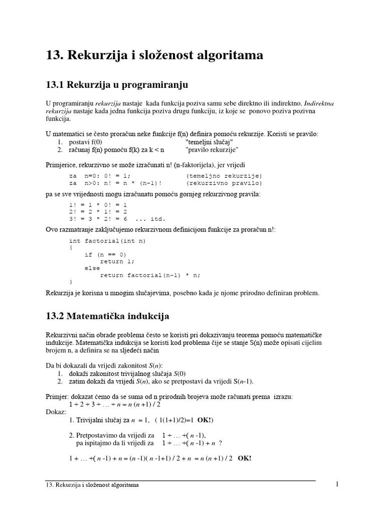 Lek13 Rekurzija | PDF