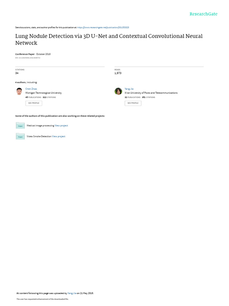 Lung Nodule Detection Via 3d U Net And Contextual Convolutional Neural Network Pdf Image