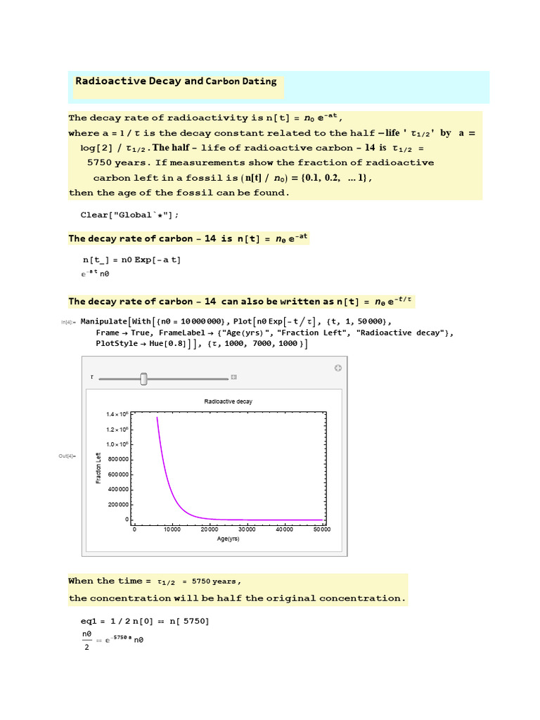 Radioactive Decay and Carbon 14 Dating | PDF | Logarithm | Radioactive ...