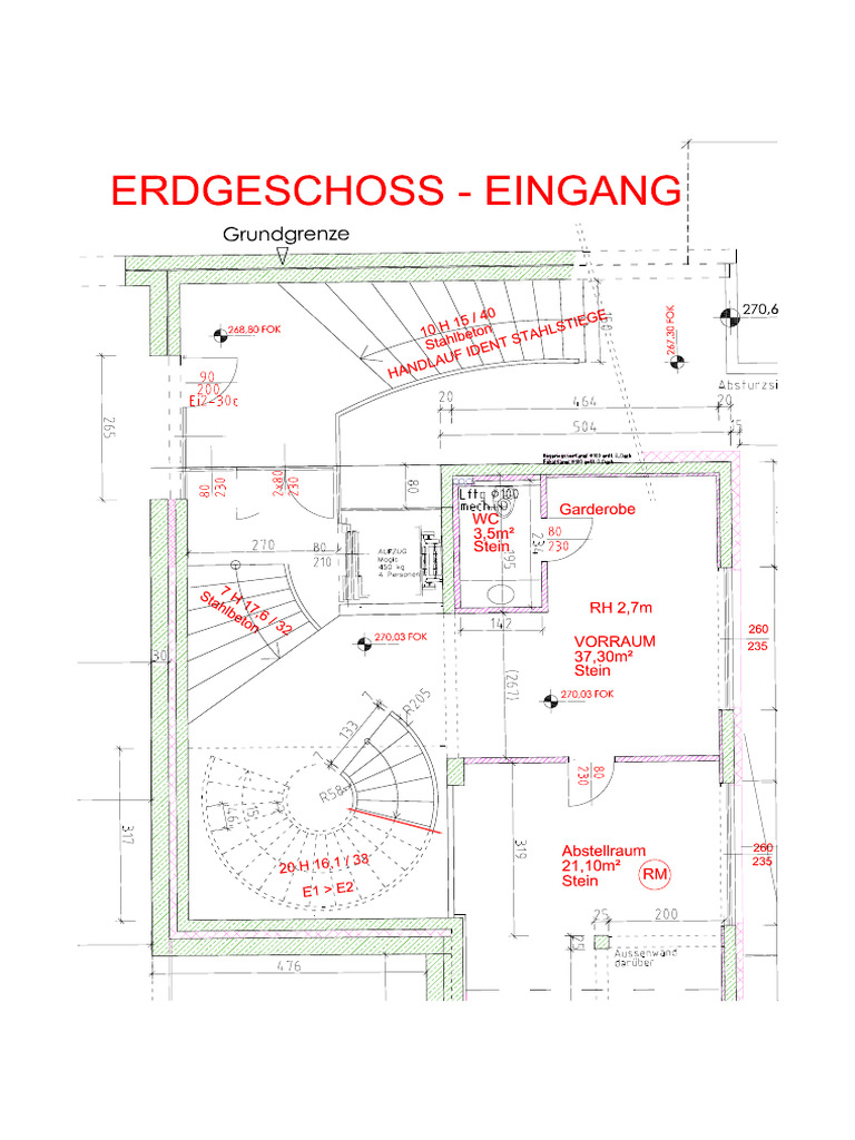 Stiege Grundriss Erdgeschoss Eingangsebenen | PDF