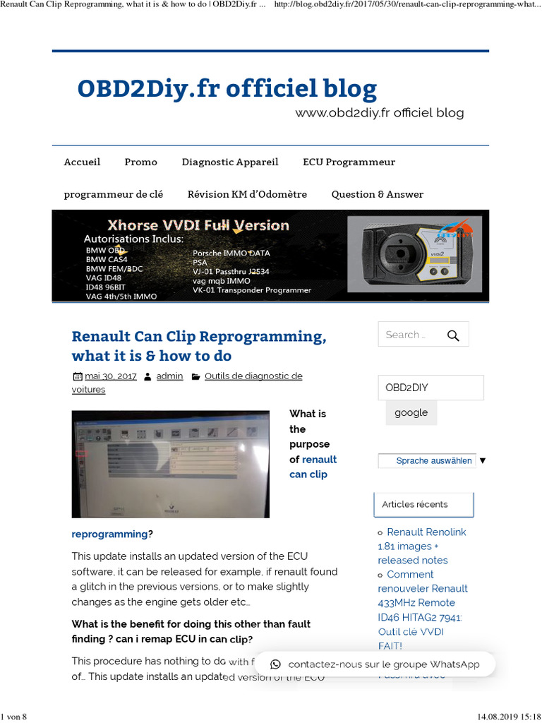 Renault Can Clip Reprogramming | PDF | Computers