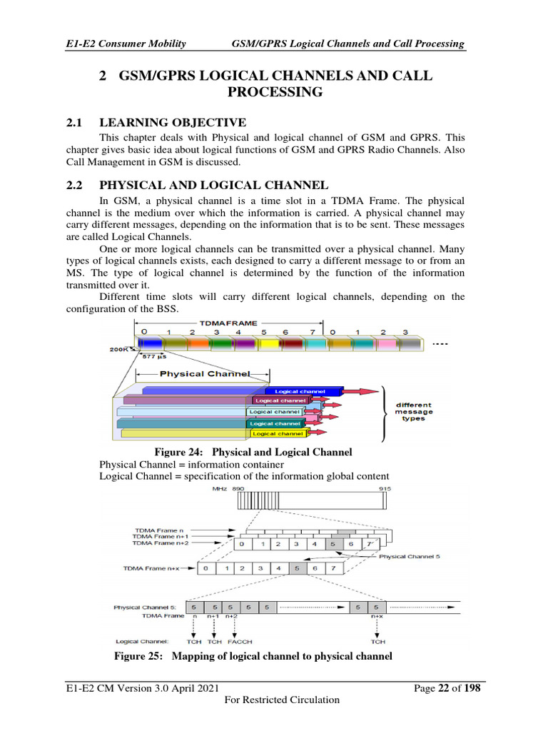 E1-E2 - Text - Chapter 2. GSM Gprs Logical Channels and Call | PDF