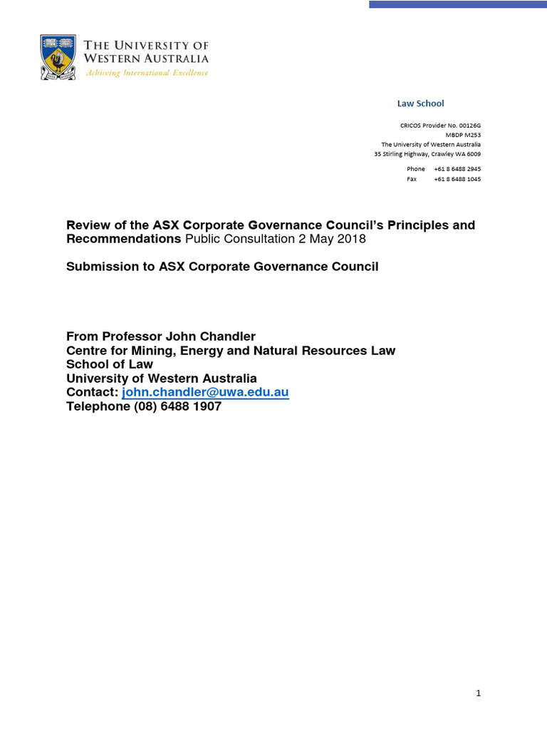 Uwa Centre For Mining Energy and Natural Resources Law | PDF