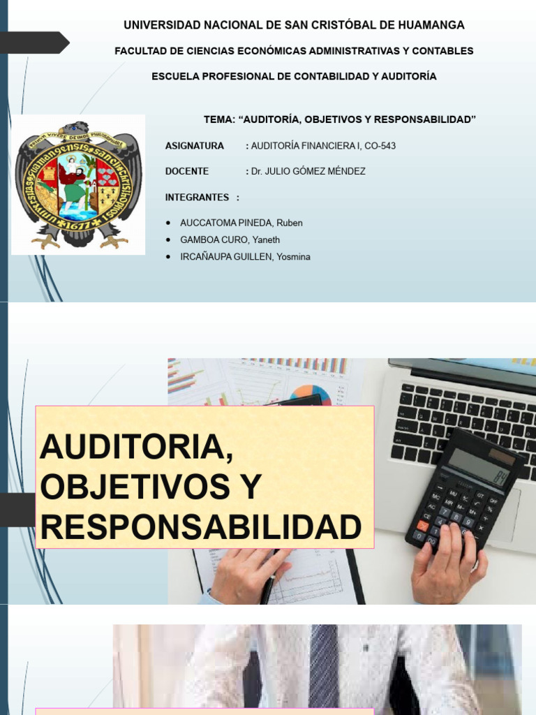 Grupo 1. Auditoria, Objetivos y Responsabilidad | PDF | Negocios | Derecho