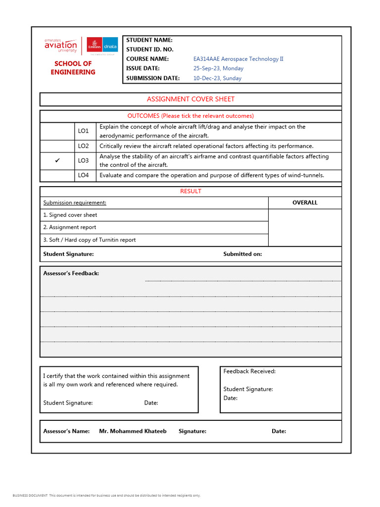Ea314aae - Aerospace Technology - Assignment - 2 | PDF