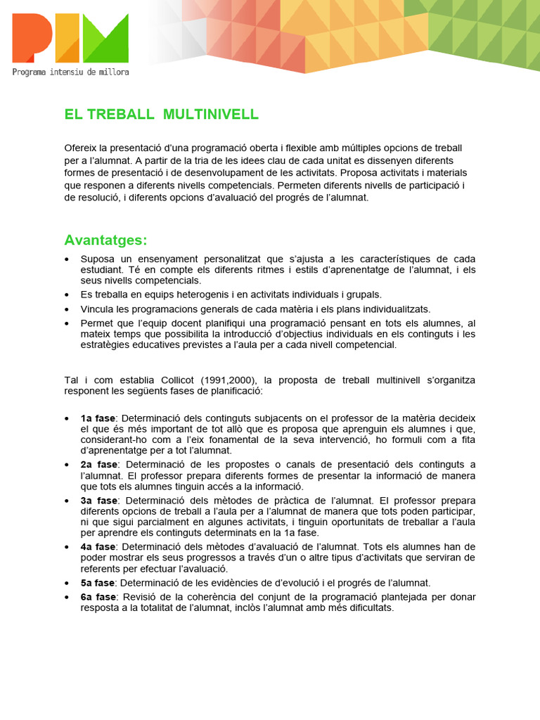 El Treball Multinivell | PDF