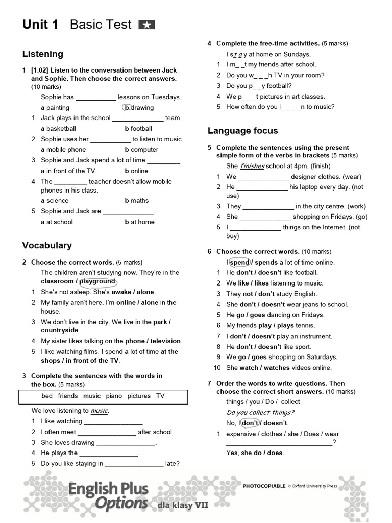 Unit 1 Basic Test | PDF Unit 1 Basic Test | PDF