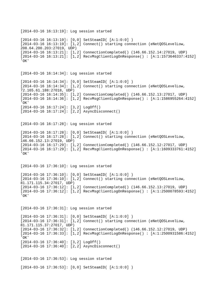 Connection Log 27016 | PDF | Login