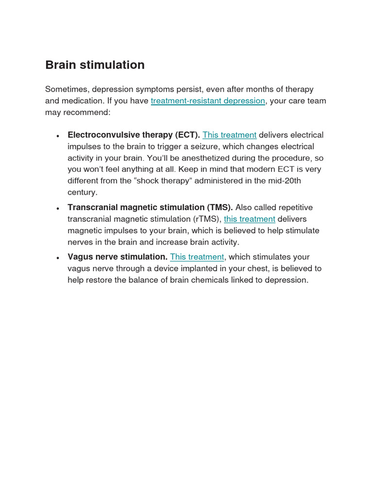 Depression Brain Stimulation | PDF