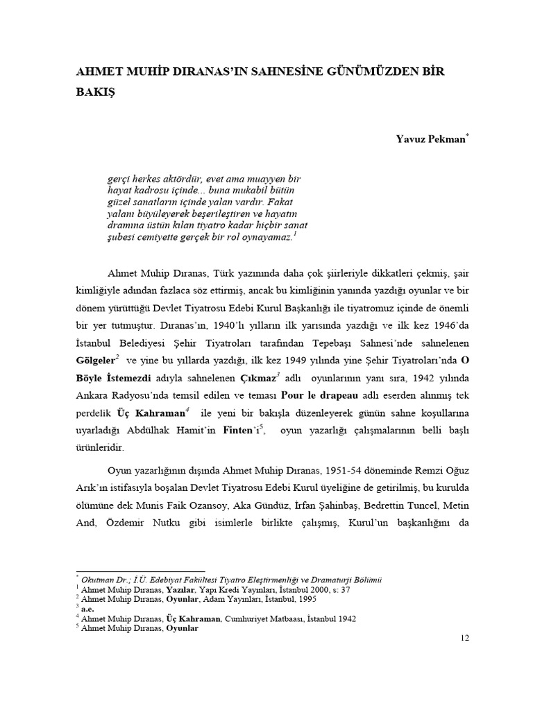 Ahmet Muhip D - Ranas' - N Sahnesine G - N - M - Zden Bir Bak - (#194570) - 172459 | PDF