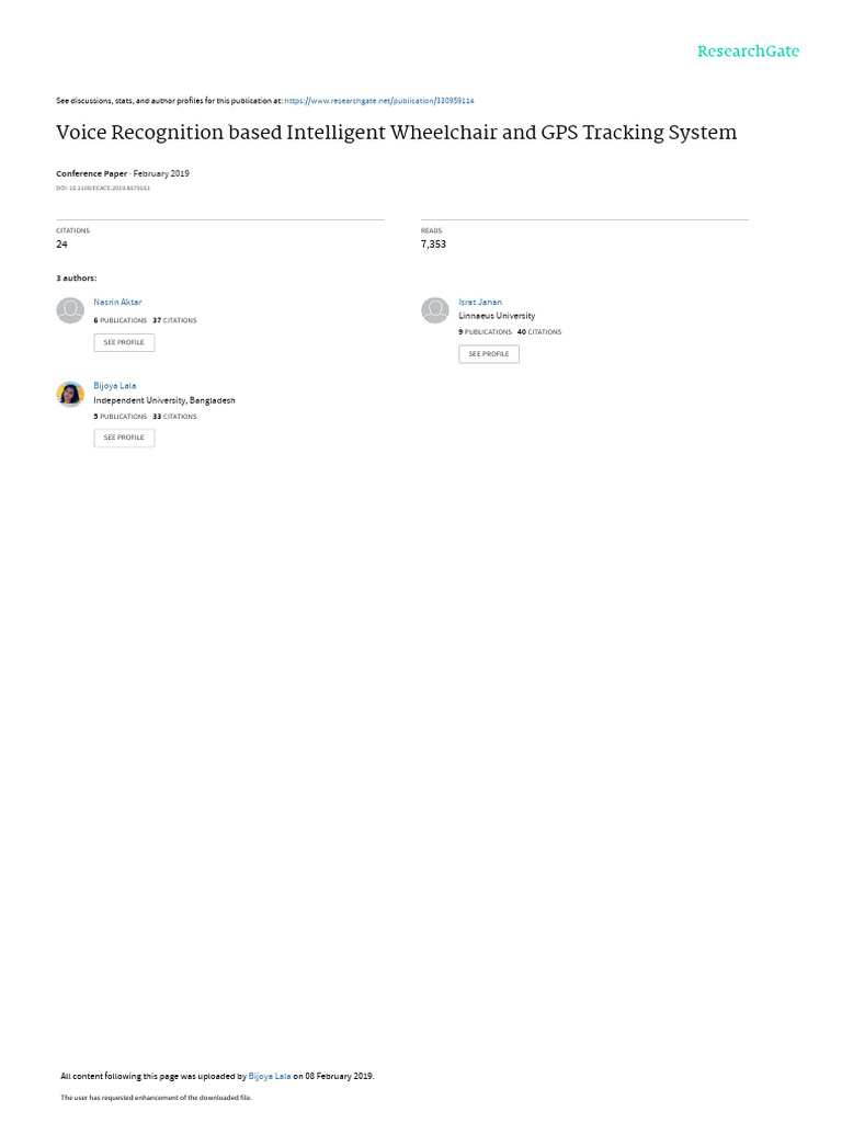 Voice Recognition Based Intelligent Wheelchair and Gps Tracking System ...