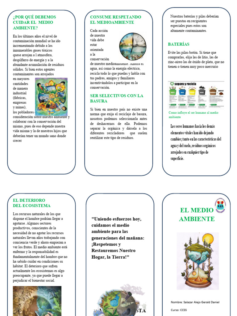 Triptico Del Medio Ambiente 5 | PDF Triptico Del Medio Ambiente 5 | PDF
