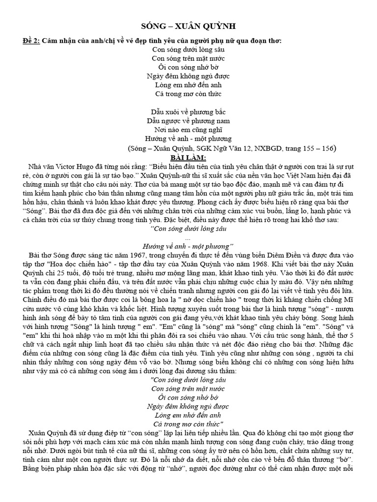 Sóng-Xuân Qu NH | PDF