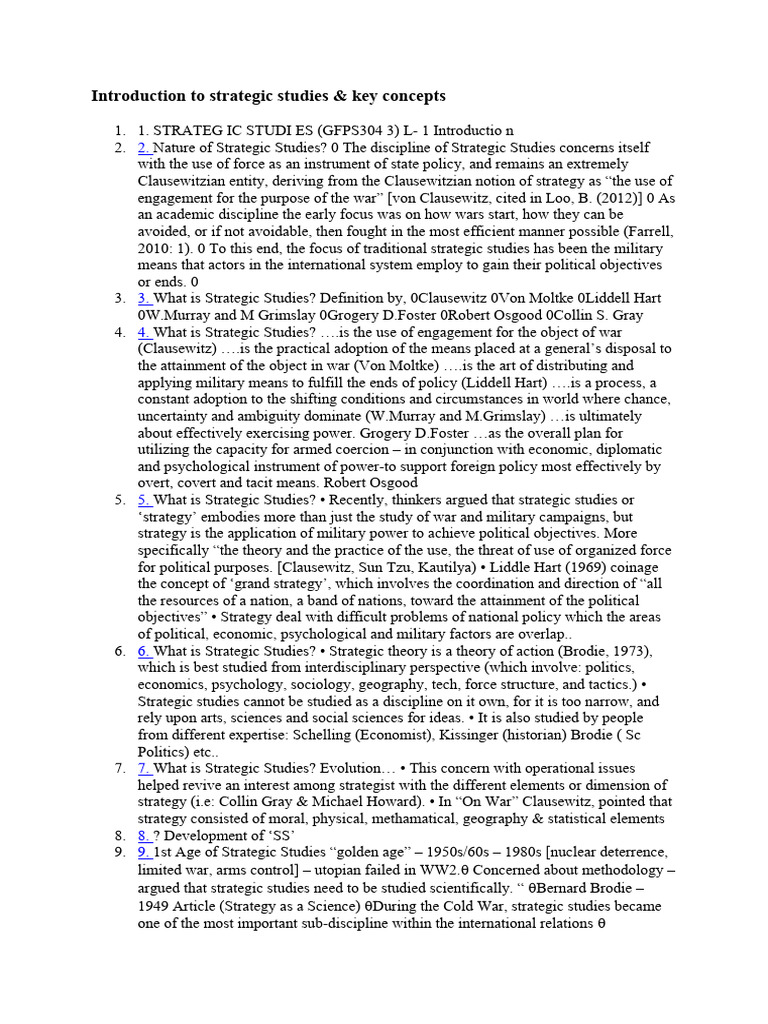Introduction To Strategic Studies | PDF | Military Strategy | Carl Von ...
