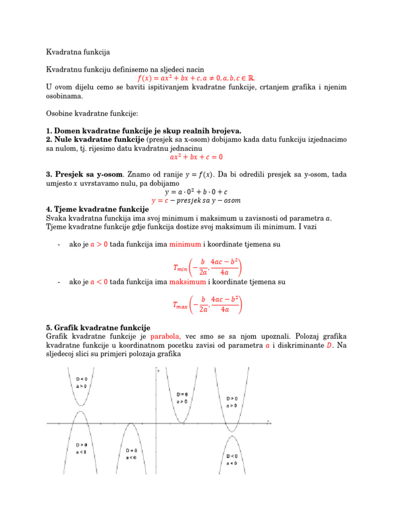 Kvadratna Funkcija II3 | PDF