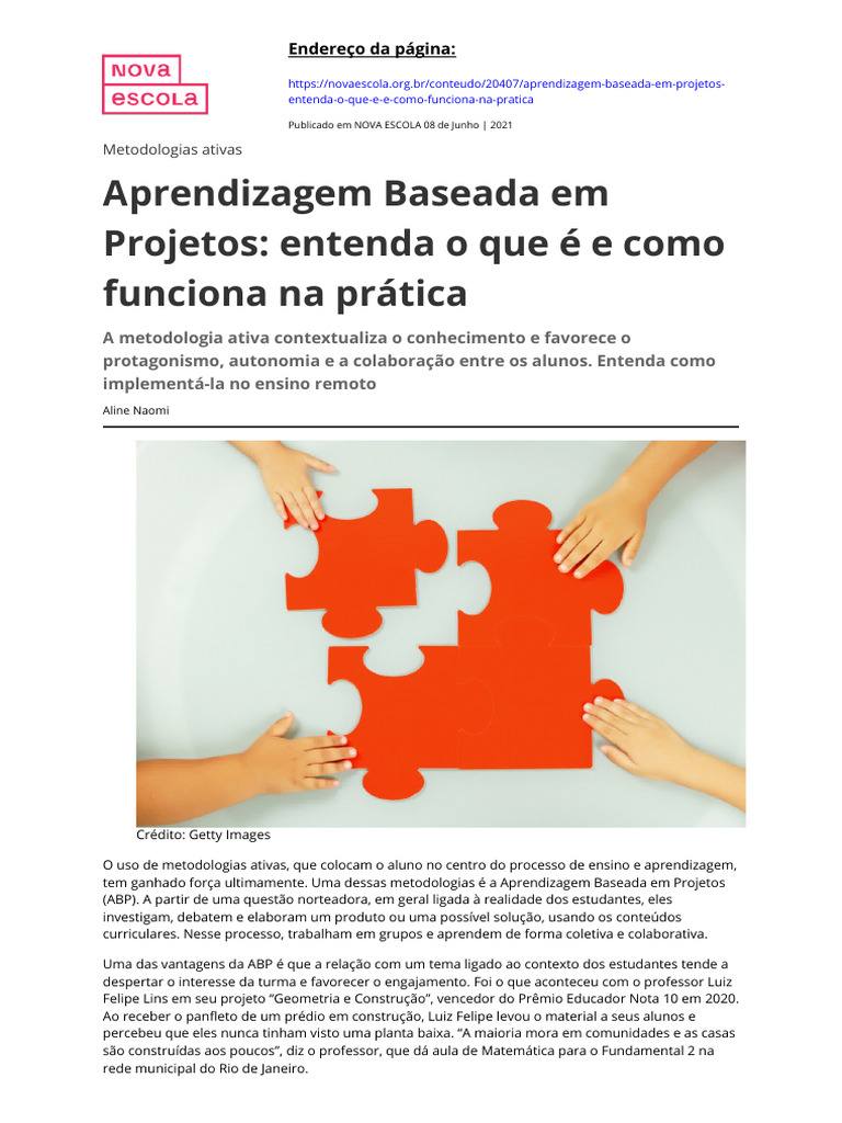 Aprendizagem Baseada em Projetos Entenda o Que e e Como Funciona Na ... Aprendizagem Baseada em Projetos Entenda o Que e e Como Funciona Na ...