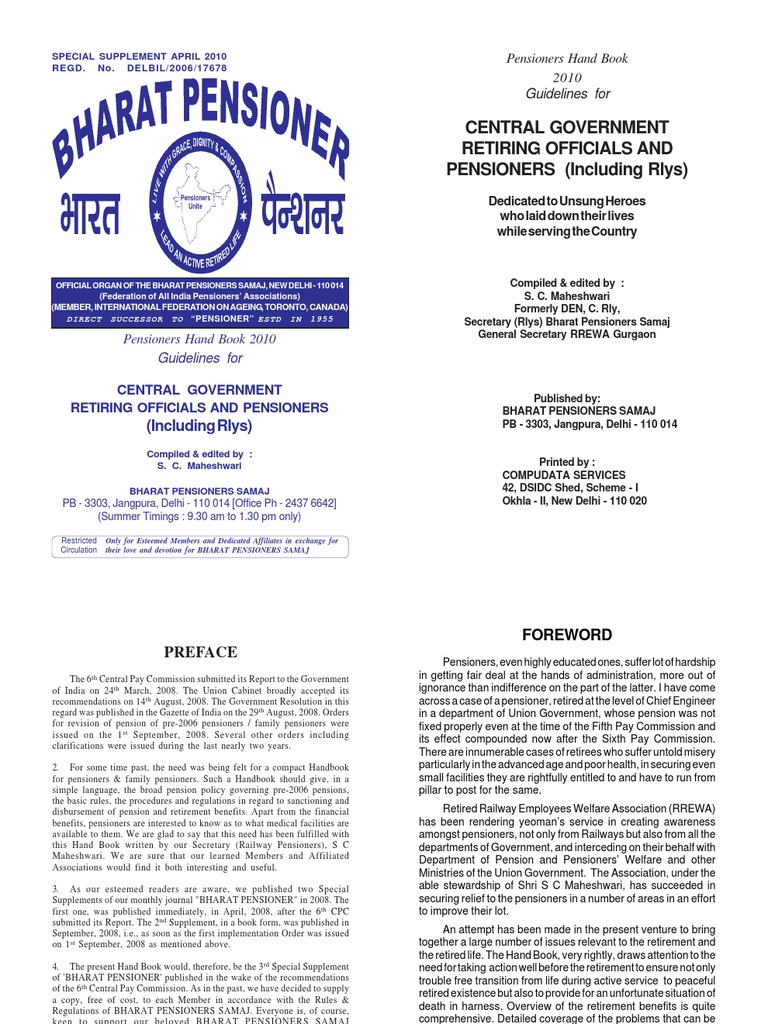 Pensioners Hand Book E-Edition Corrected | PDF | Pension | Retirement