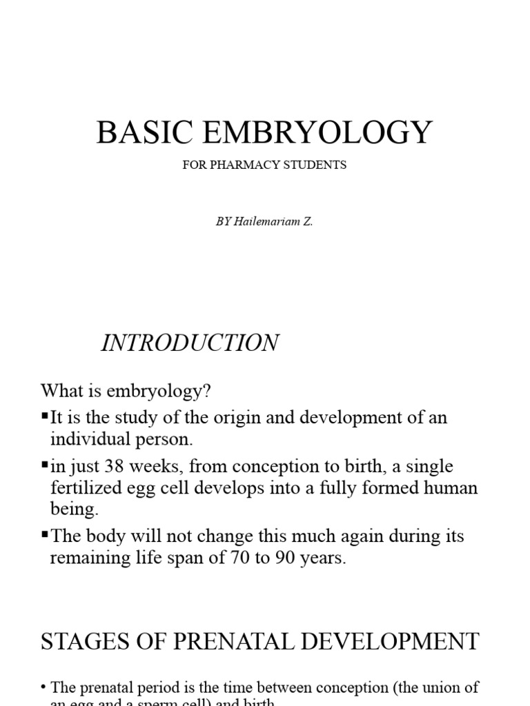 Embryology | PDF