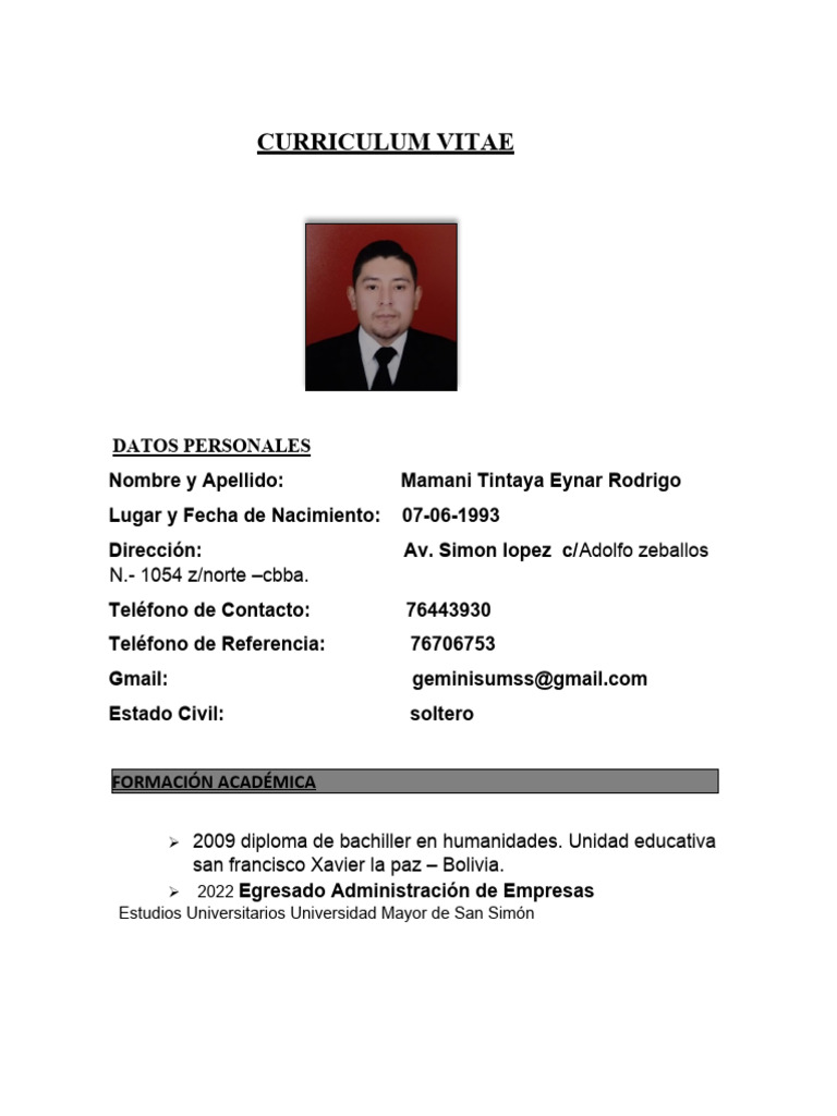 Eynar Curriculum | PDF | Iniciativa empresarial | Business