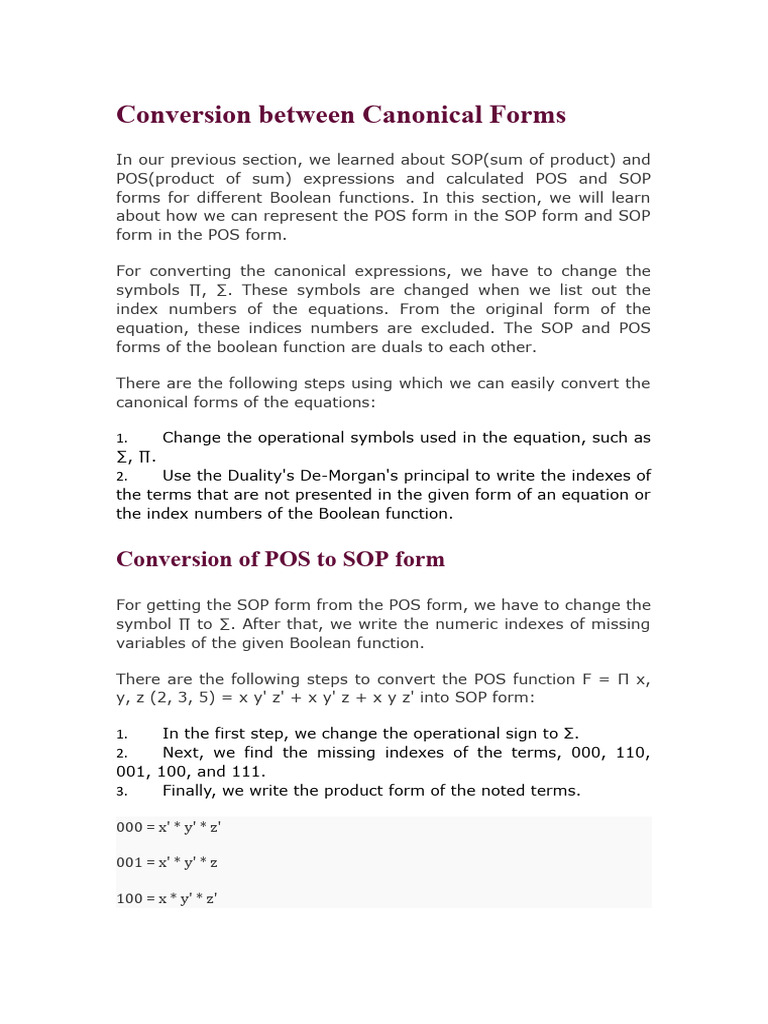 Sop and Pos | PDF | Applied Mathematics | Logic