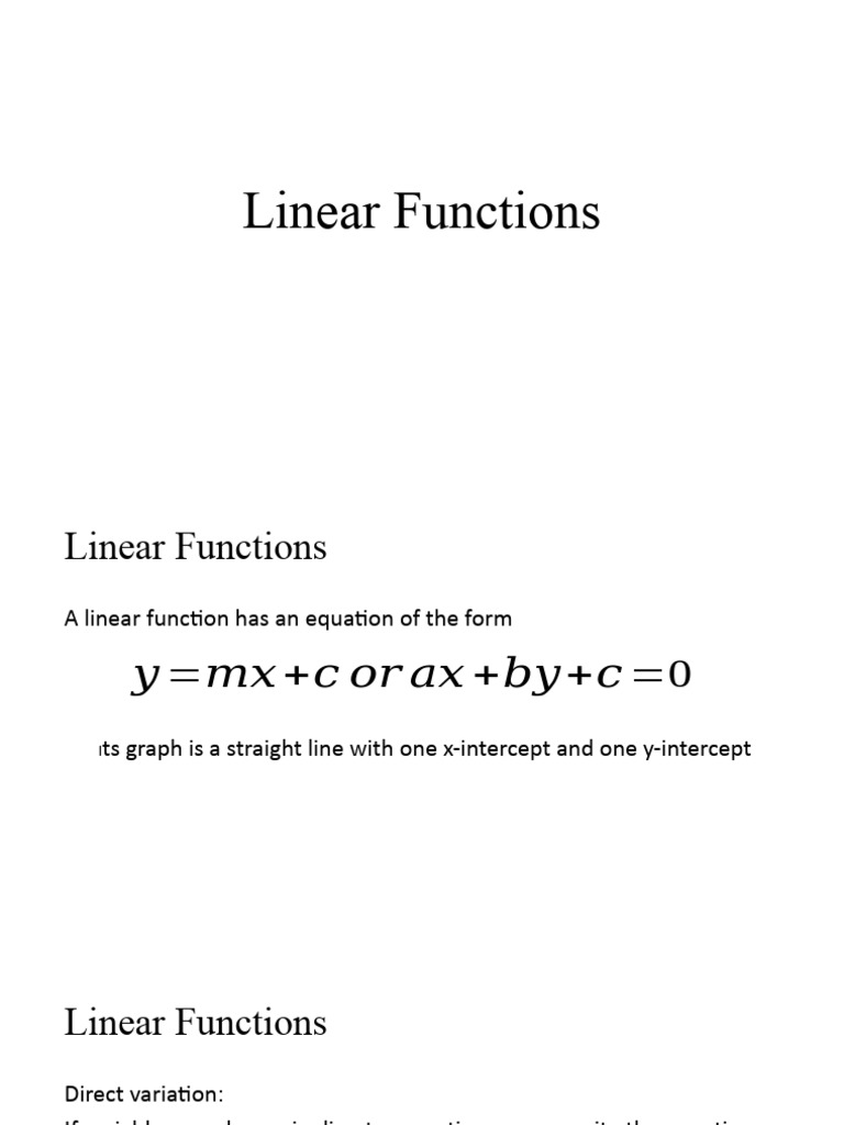 Linear Functions | PDF