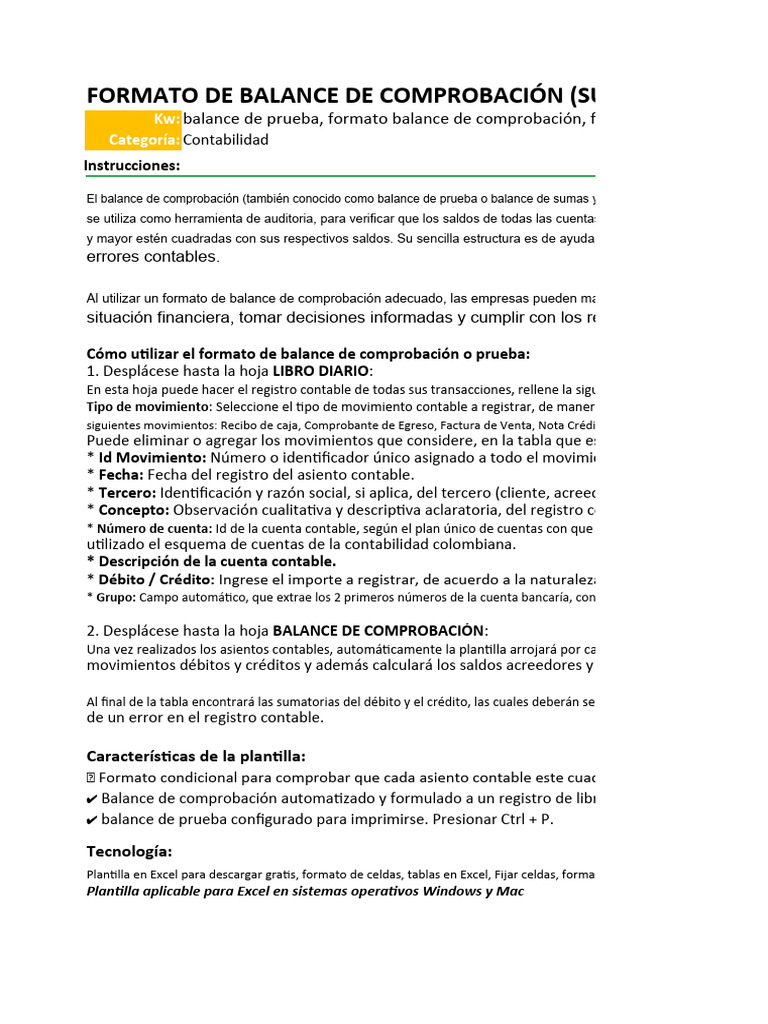 Balance de Prueba y Comprobacion | PDF