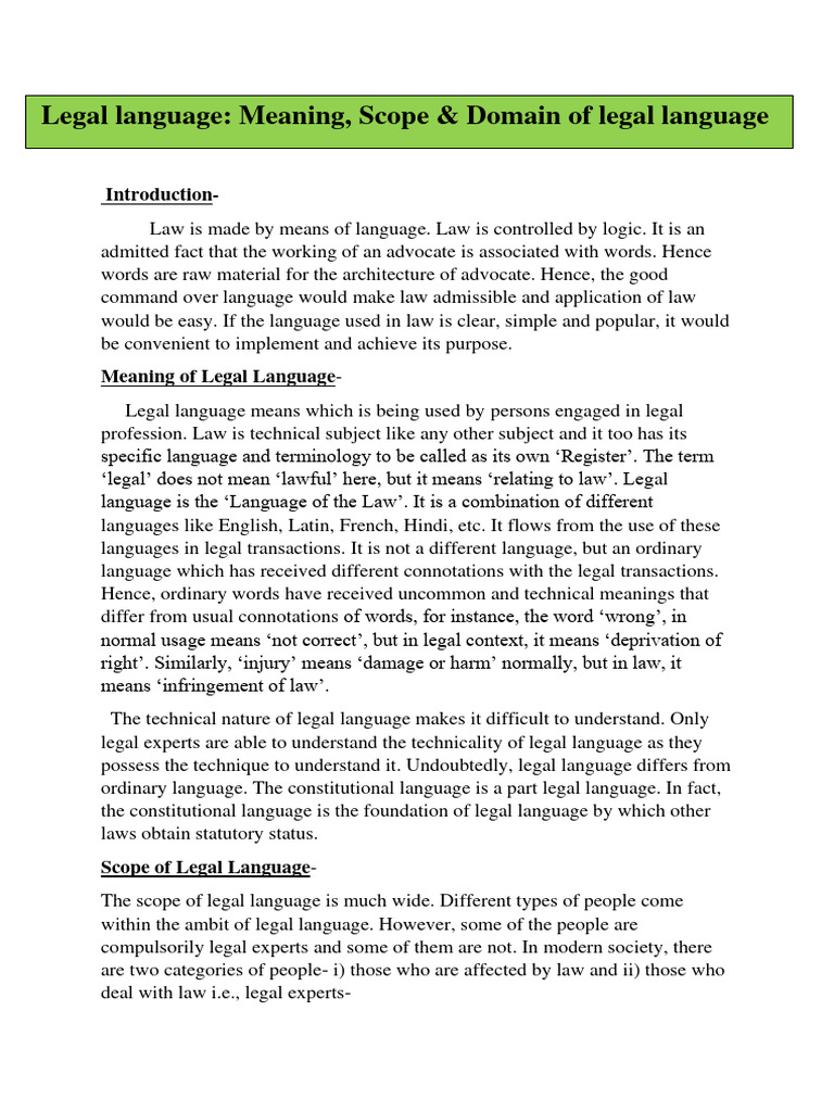 Understanding Legal Language | PDF | Advocate | Scope (Computer Science)
