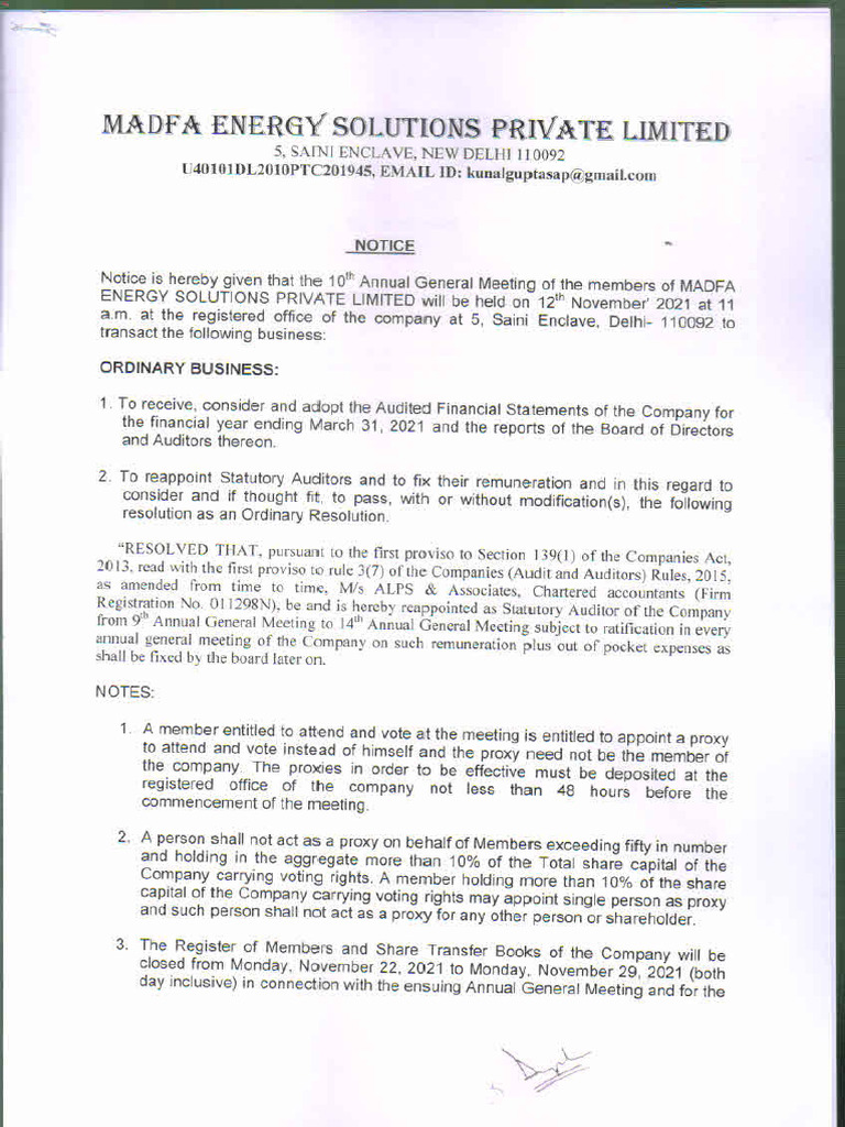 Madfa Energy Financial Statement 2021 | PDF