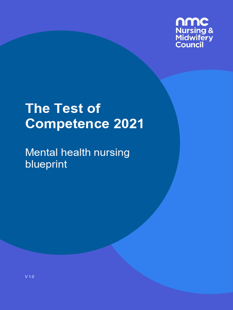 Test of Competence 2021 Mental Health Nursing Blueprint | PDF ...