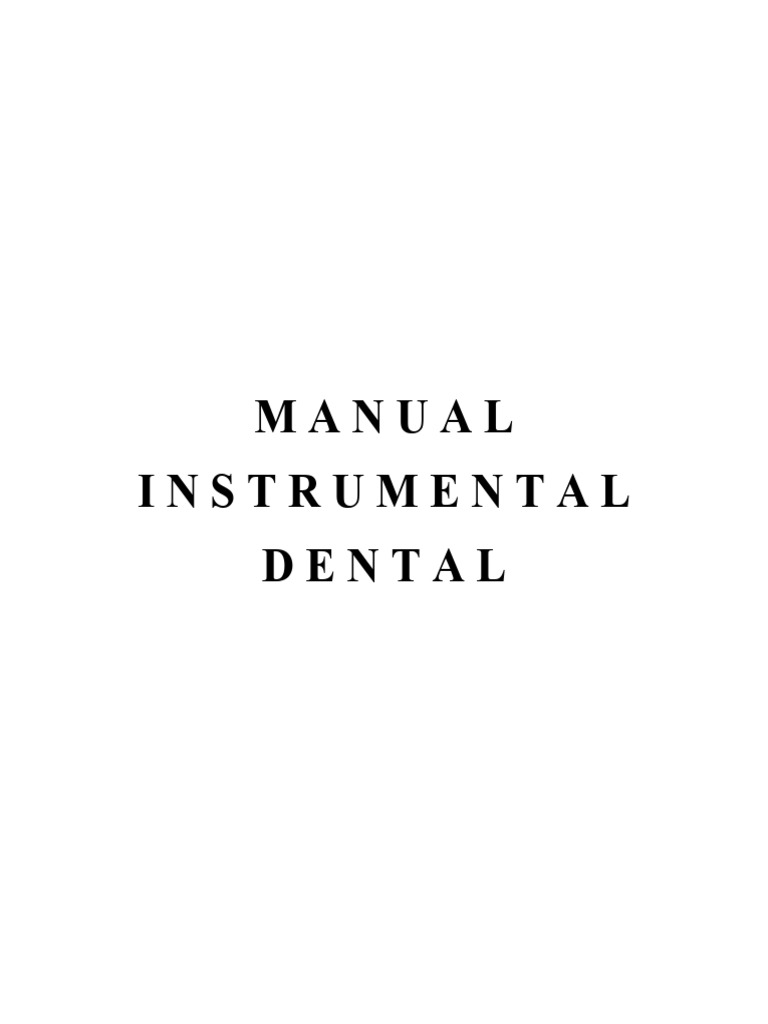 Manual Instrumental Dental | PDF