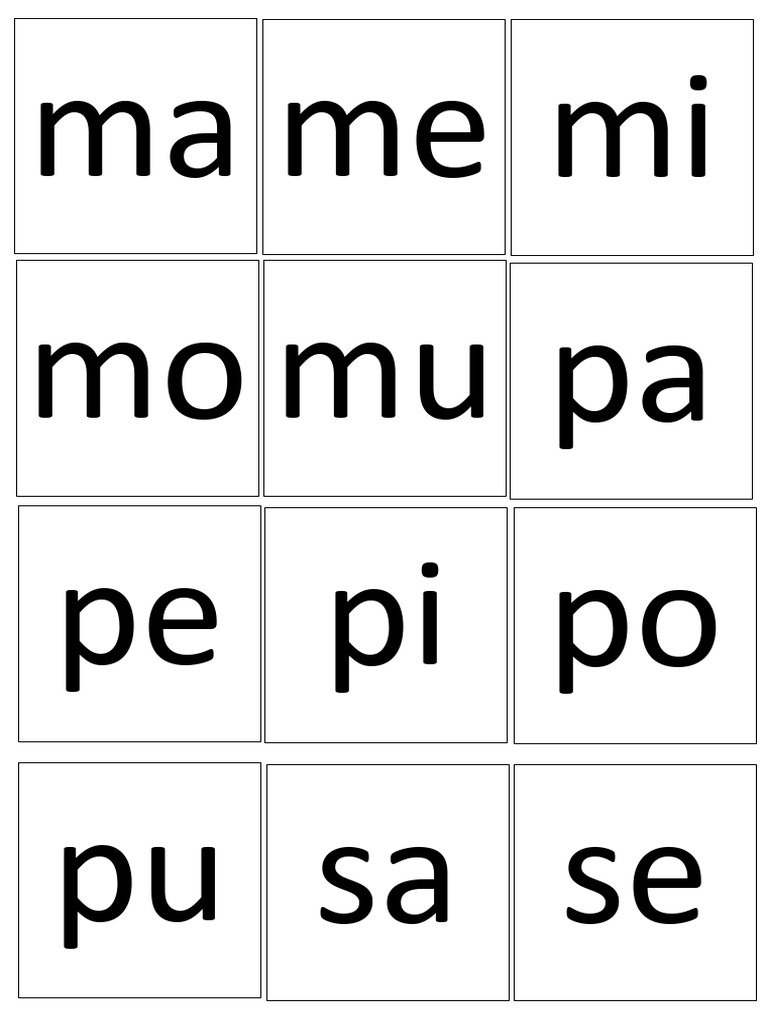 Tarjetas Con Sílabas | PDF