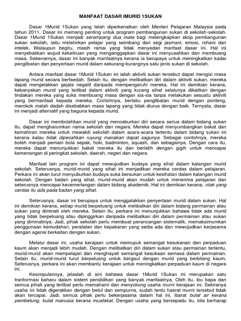 Contoh Karangan SPM | PDF