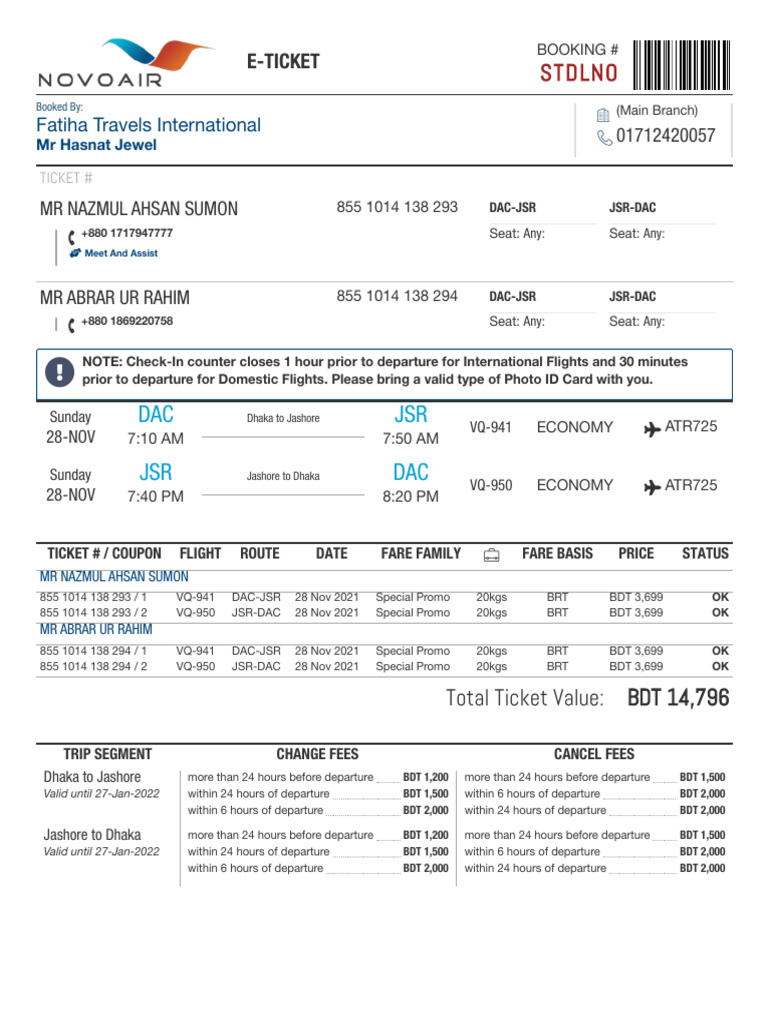 NOVOAIR - Jesore | PDF | Baggage