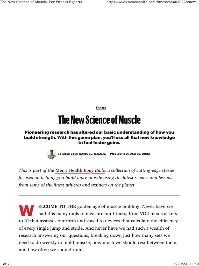 Muscle Building: New Science Insights | PDF