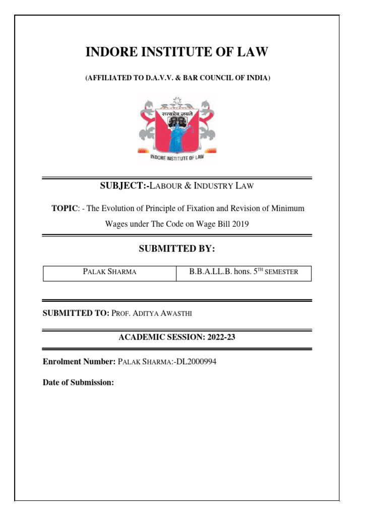 Minimum Wages Act in J&K: Evolution Analysis | PDF | Finance & Money ...