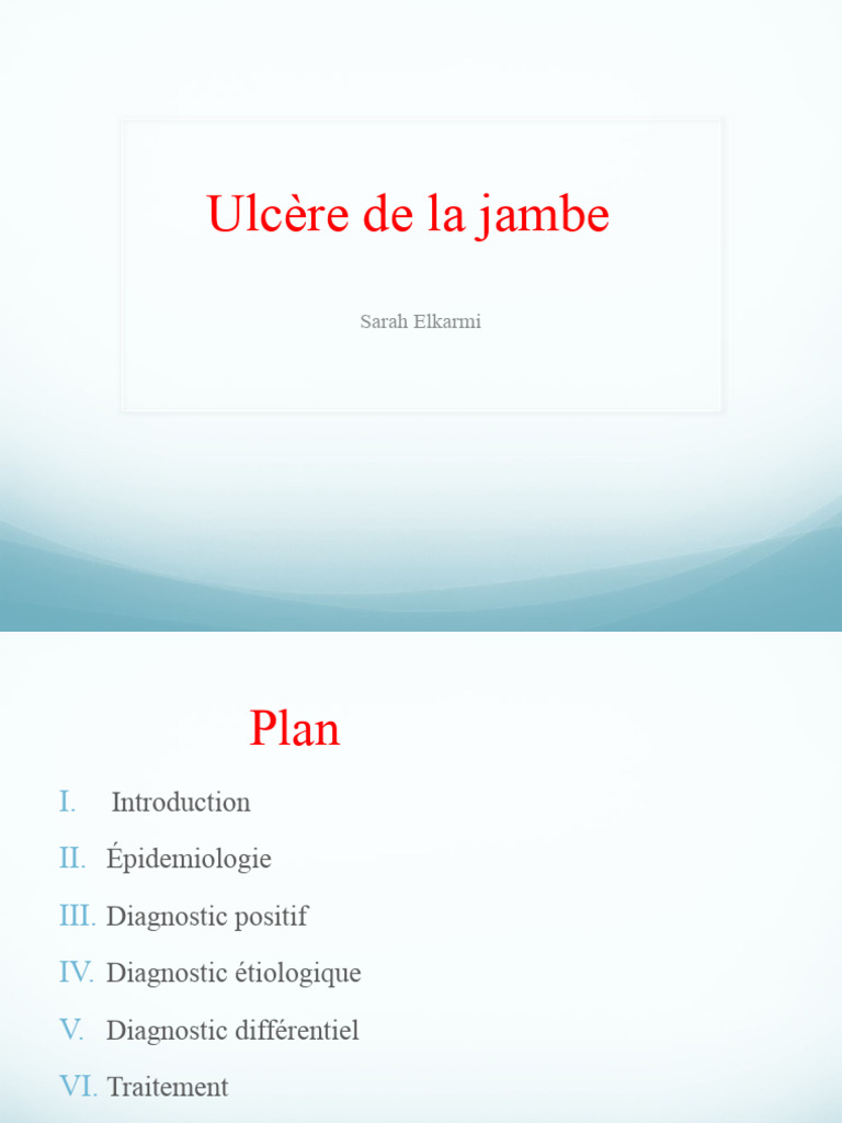 Ulcère de Jambe | PDF | Varices | Causes de décès