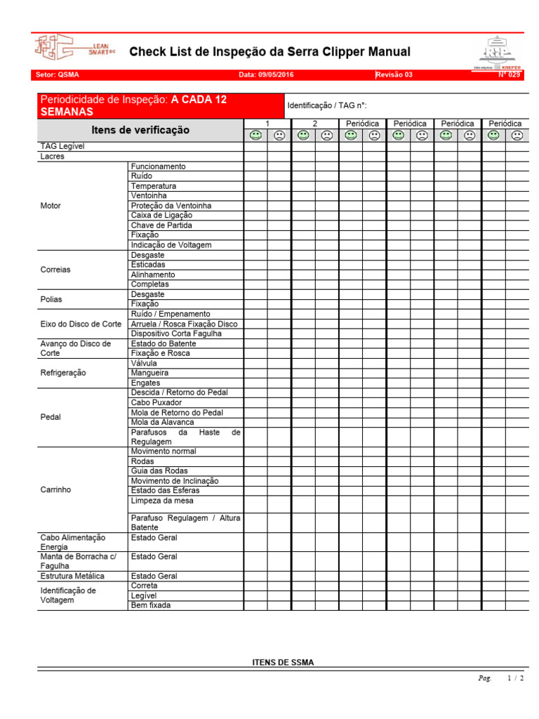 Check List Serra Clipper Manual | PDF