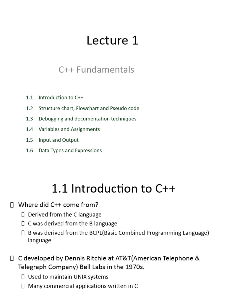 Lec01-02 (Topic 1 C++ Fundamentals) - v2 | PDF | C++ | Boolean Data Type