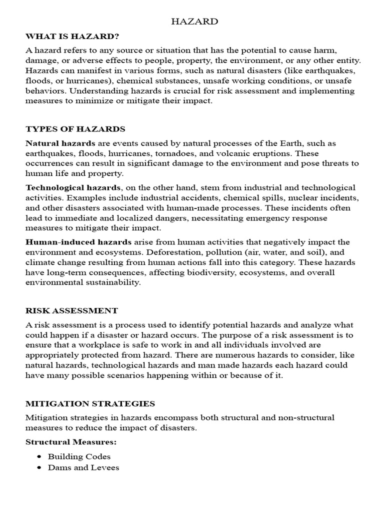 Hazards | PDF | Hazards | Emergency Management